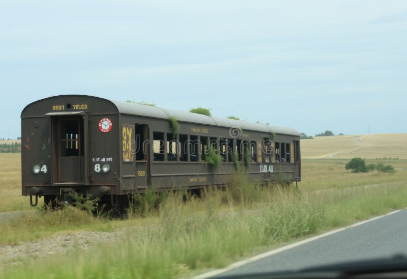 Abandoned Train an Old Abandoned Train in a Field with Rust and Stock ...
