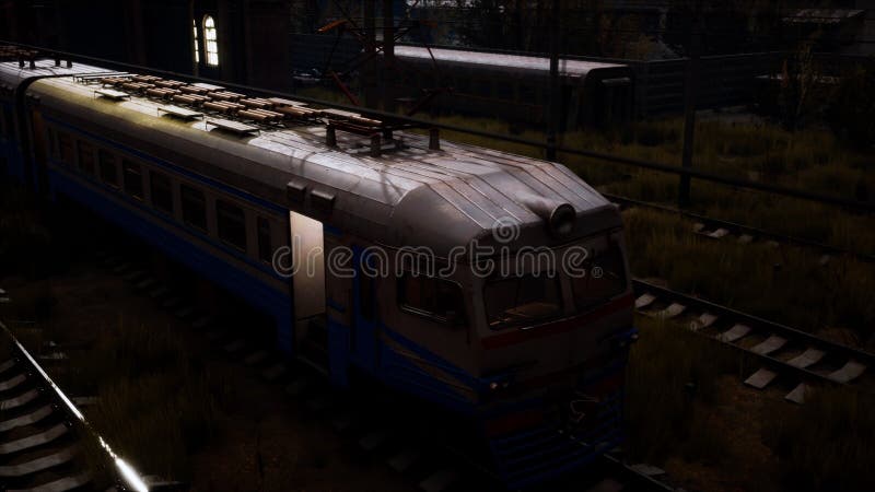 Abandoned Train Yard with Old and New Trains Stock Photo - Image of ...