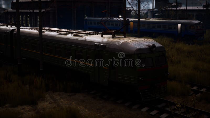 Abandoned Train Yard with Old and New Trains Stock Image - Image of ...