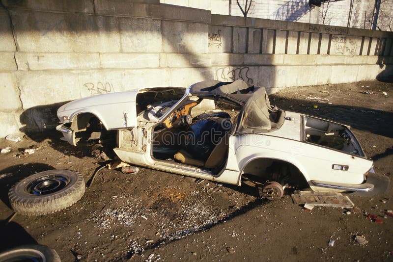 Abandoned trashed car stock image. Image of trashed, visions - 23162579