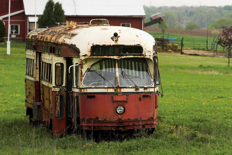 Abandoned trolley car stock photo. Image of field, transit - 5243238