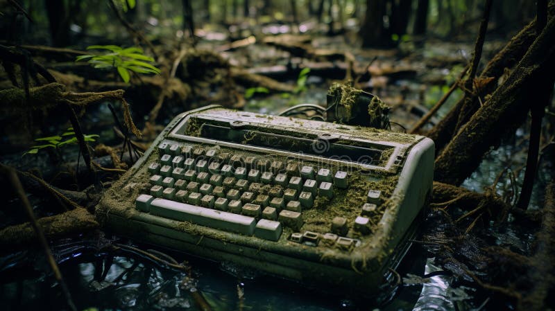 Abandoned Typewriter in the Jungle: a Slimepunk Relic Stock ...