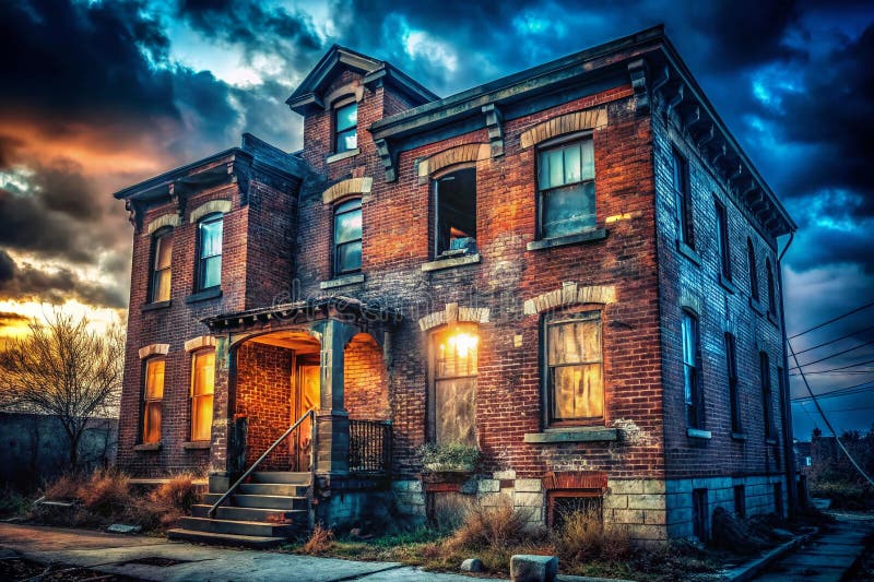 Abandoned Urban Structure a Nighttime Demolition Site in Decay a Study ...