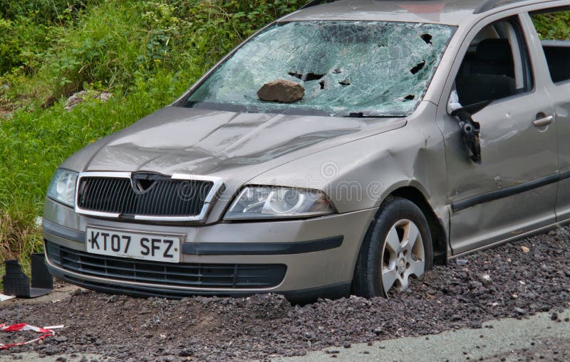 Smashed windscreen stock photo. Image of broken, damage - 56814712