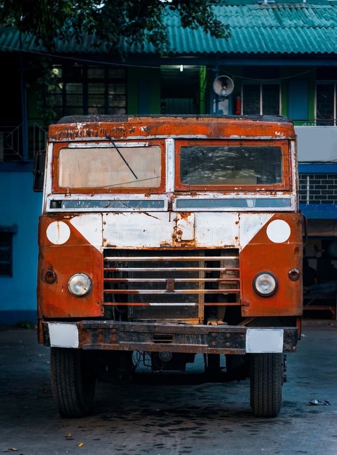 Abandoned Vintage Public Bus Rusting Stock Image - Image of door ...