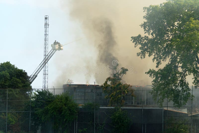 Warehouse Fire Smoke stock photo. Image of emergency - 14345704