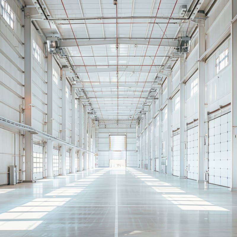 Abandoned Warehouse with Many Windows and Empty Space Stock Image ...