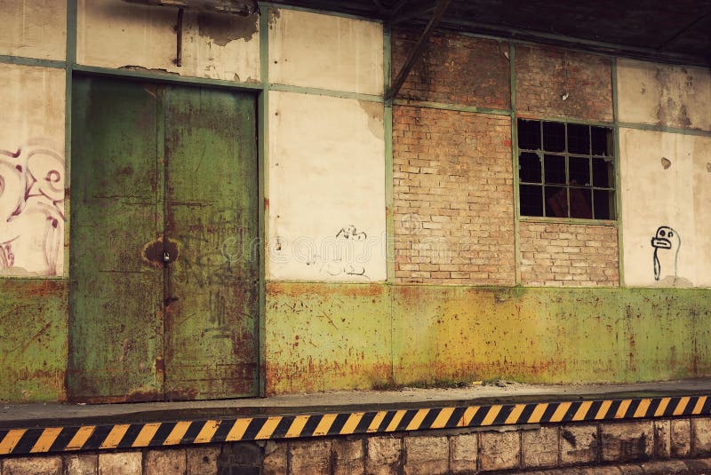 Abandoned warehouse stock image. Image of empty, black - 52161421