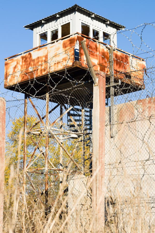 Abandoned Watch-tower and Prison Wall Stock Image - Image of building ...