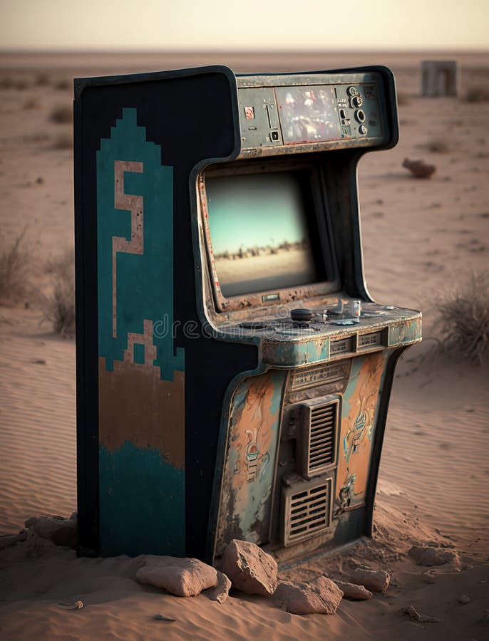 Abandoned, Weathered Retro Arcade Game Cabinet, Generated AI Stock ...