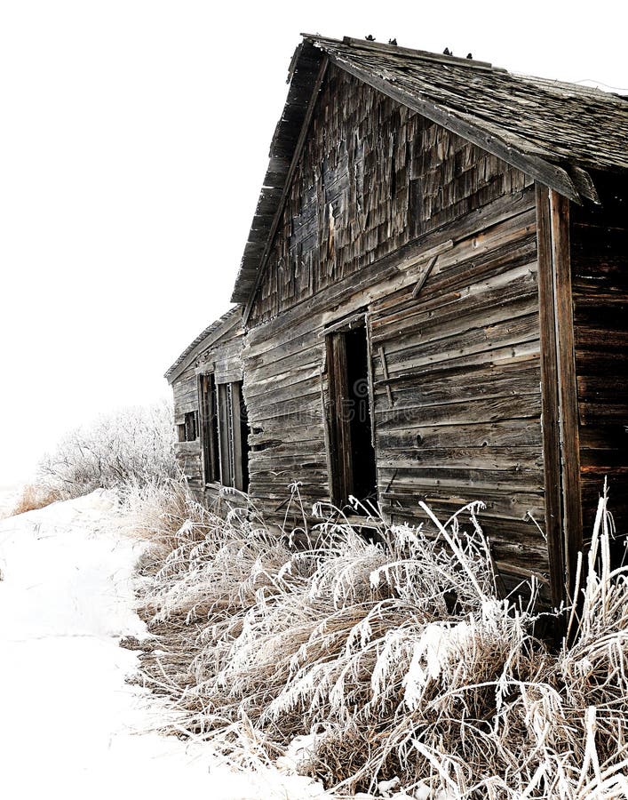 Old Rustic Barn and Snow stock photo. Image of farm, shack - 22904910