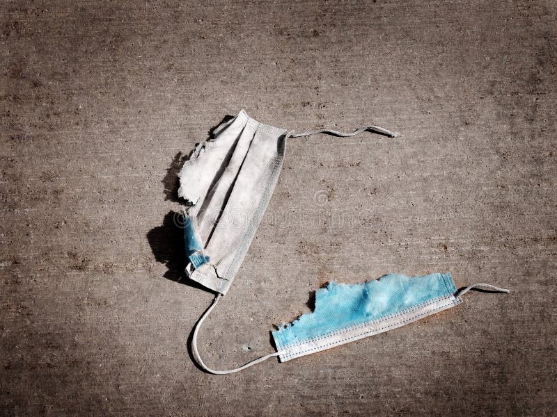 Abandoned Worn Face Mask Covid Coronavirus Pandemic Stock Photo - Image ...