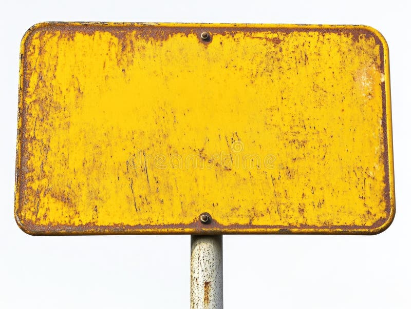 Abandoned Yellow Sign on a Rusty Pole Stock Photo - Image of pole ...