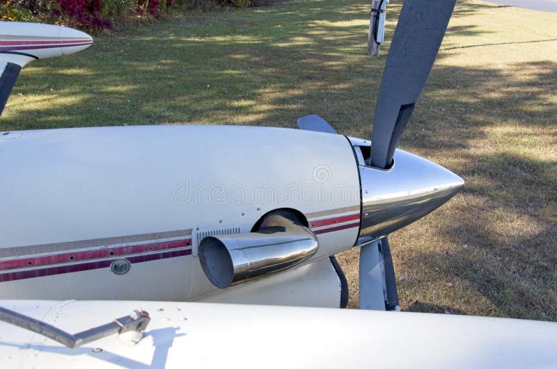Left Side Engine of a Twin Engine Turboprop Stock Photo - Image of ...
