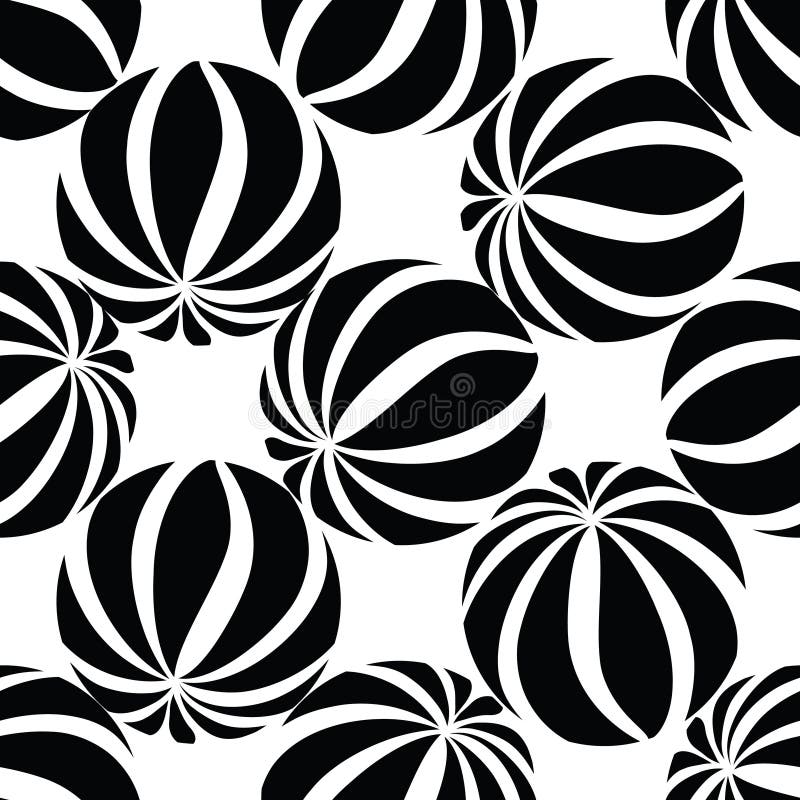 Abastract Geometric Striped Balls Seamless Pattern. Stock Illustration ...