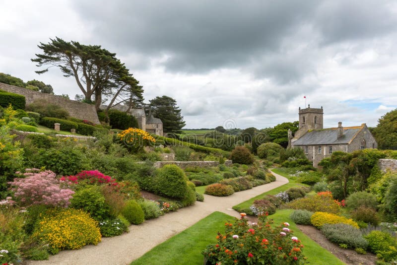 Abbey Gardens on the Scilly Islands, England Stock Illustration ...
