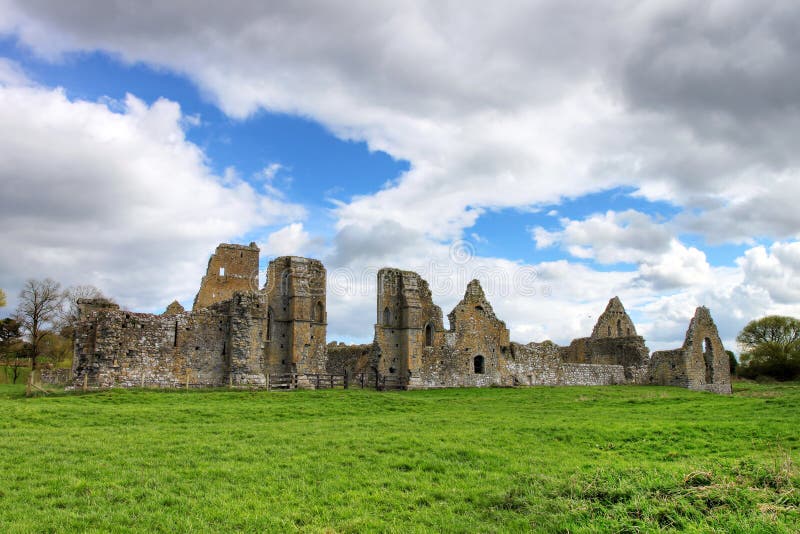 Moyne Abbey, Co. Mayo, Ireland Stock Image - Image of pasture, green ...