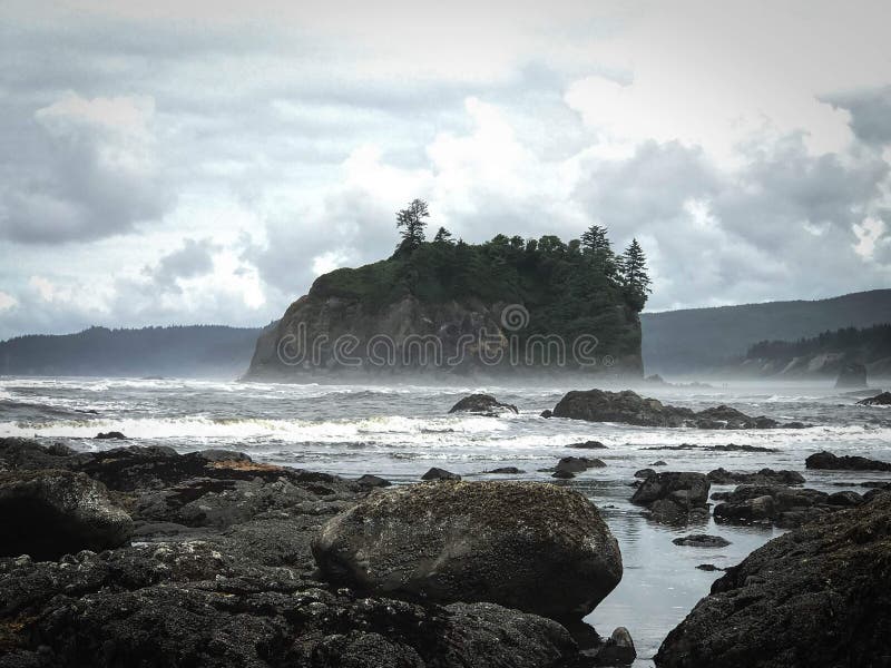 Abbey Island with Rocks stock photo. Image of washington - 183100950
