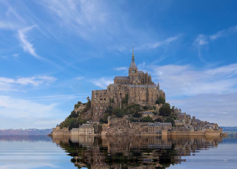 Abbey Located on the Tidal Island in Normandy Stock Image - Image of ...