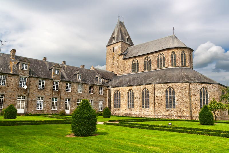 Abbey in Lonlay L Abbaye, Normandy Stock Image - Image of notredame ...
