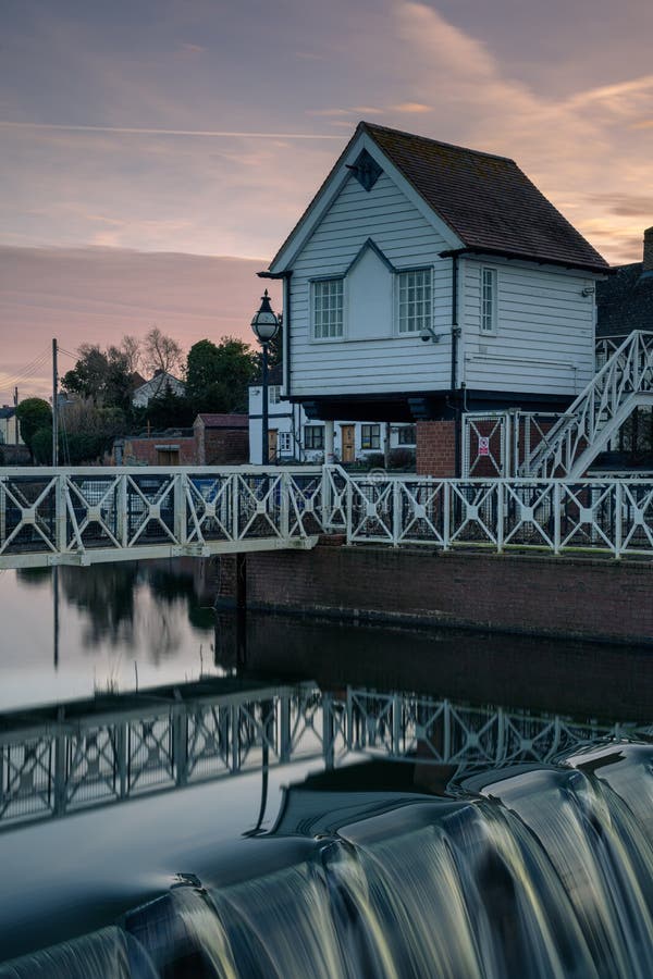Abbey Mill and Weir during Sunrise Stock Photo - Image of brick, bank ...