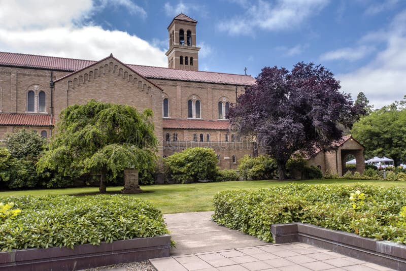 The Abbey in Mt. Angel Oregon. Stock Image - Image of landmark ...