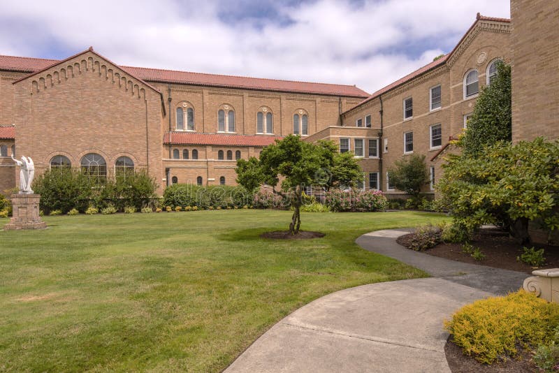 The Abbey on Mt. Angel Oregon. Stock Photo - Image of nature, religious ...