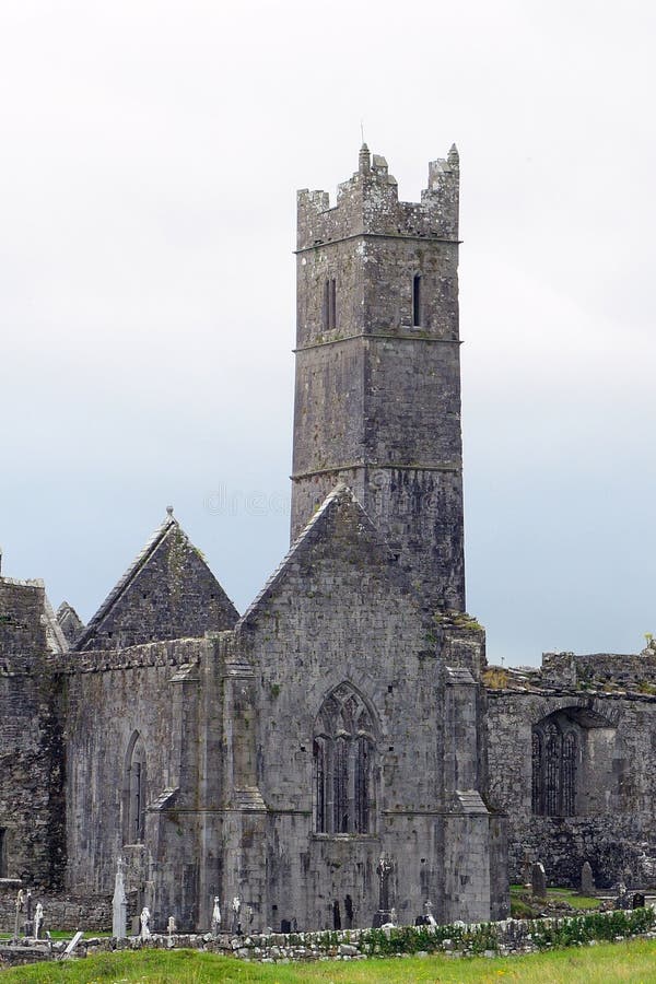 Abbey ruins, Quin, Ireland stock image. Image of cathedral - 76629527