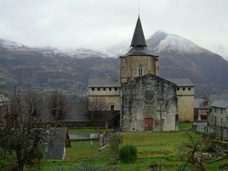 Abbey of Saint-Savin, in the French Pyrenees Stock Image - Image of ...