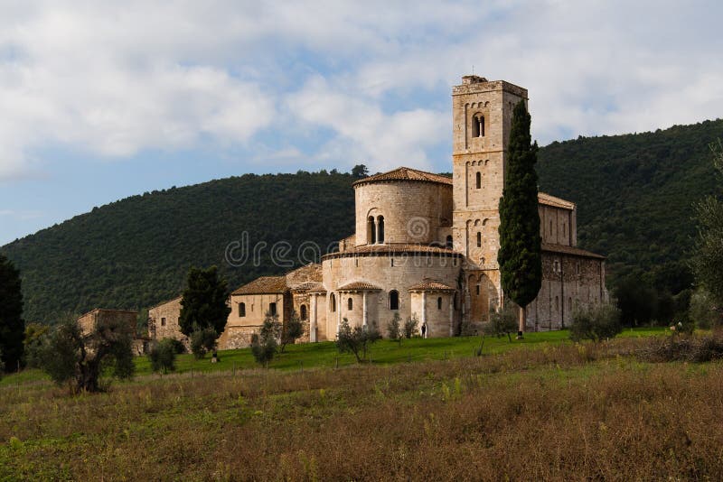 Abbey in Tuscany stock photo. Image of order, monastery - 25446512