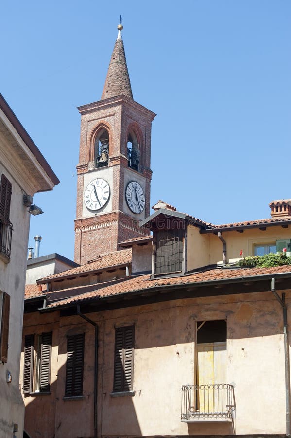 Abbiategrasso (Milan) stock photo. Image of balcony, belfry - 20742628
