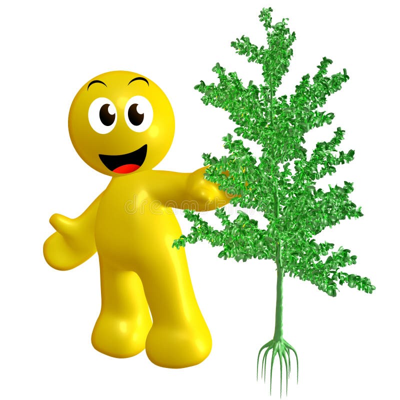 Abbildung Wachsender Baum Der Ikone 3d Der Holding Stock Abbildung ...