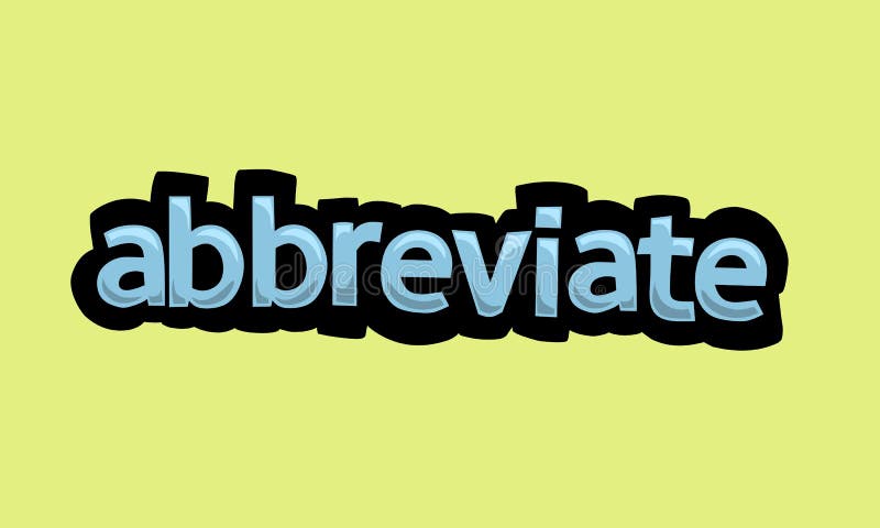 ABBREVIATE Writing Vector Design on a Yellow Background Stock ...