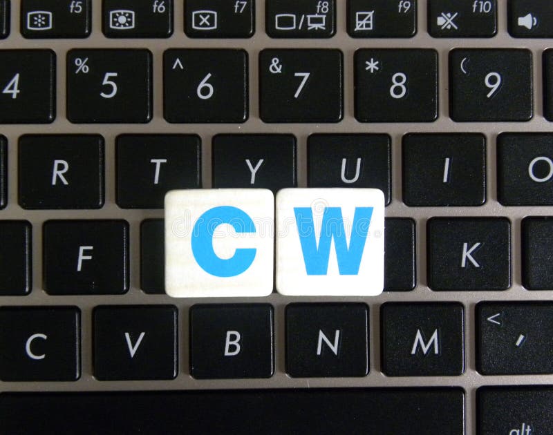 Abbreviation CW on Keyboard Background Stock Image - Image of idea ...