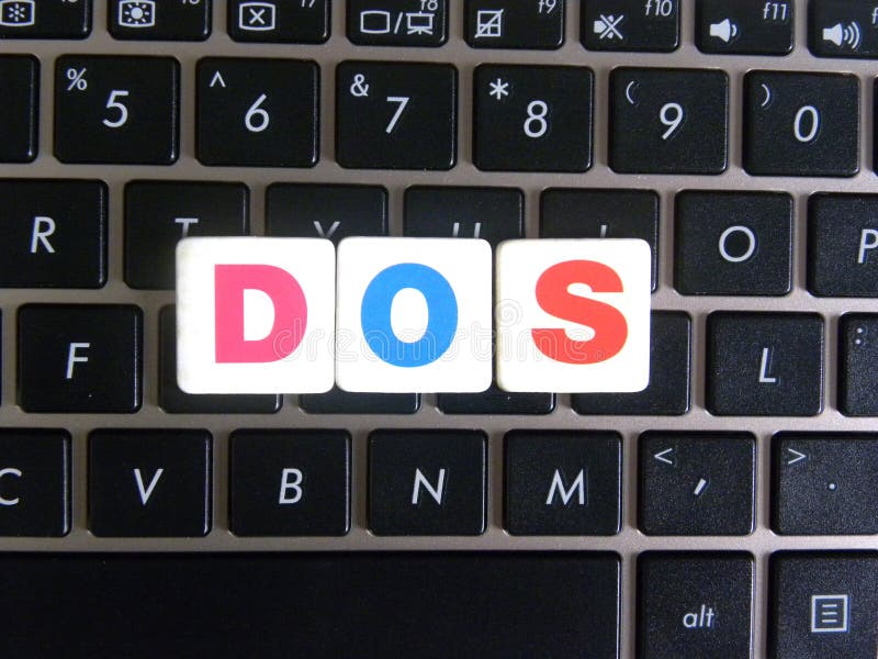 Abbreviation DOS on Keyboard Background Stock Image - Image of modern ...