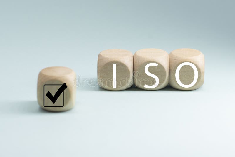 The Abbreviation ISO on Wooden Cubes with Check Mark . ISO Quality ...