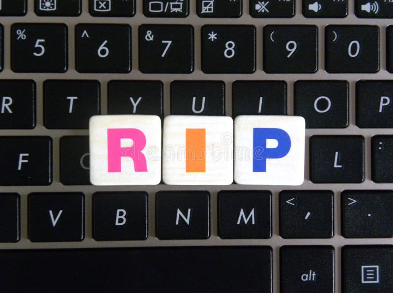 Abbreviation RIP on Keyboard Background Stock Photo - Image of online ...