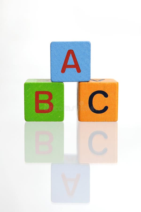 ABC Blocks Stacked Vertically Stock Photo - Image of wooden, grow: 1487218
