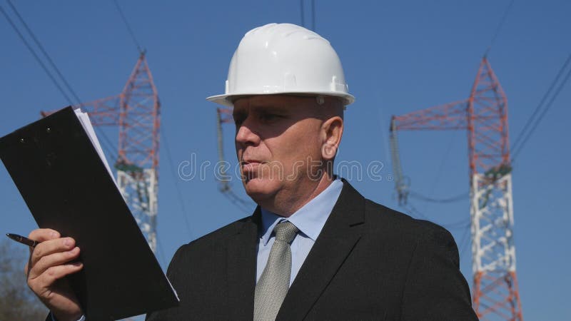 Engineer Working in Energetic Industry Use Agenda Make Maintenance ...