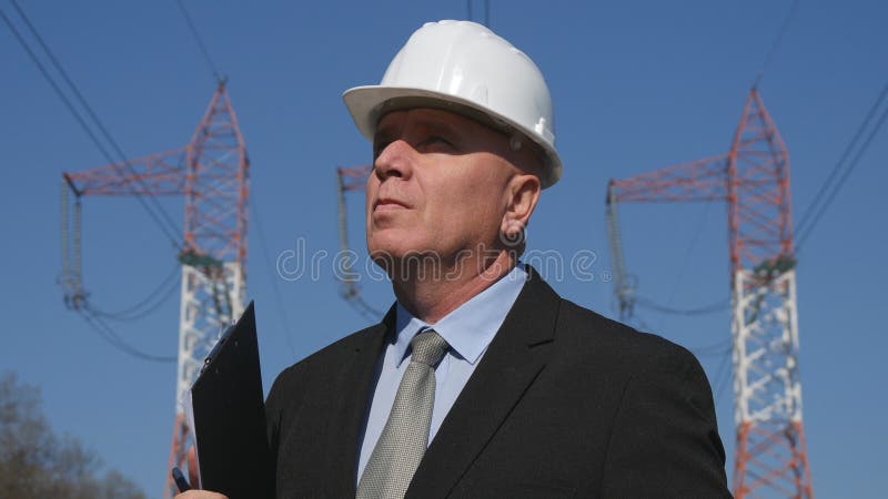 Engineer Working in Energetic Industry Use Agenda Make Maintenance ...