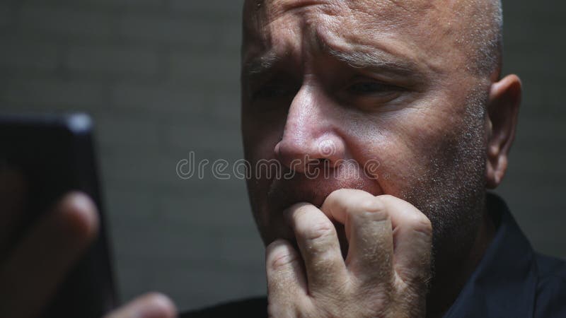 Scared Businessperson Text Using Cellphone Communication Stock Image ...