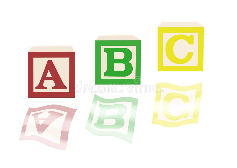 ABC Alphabet Blocks and Images Stock Illustration - Illustration of ...