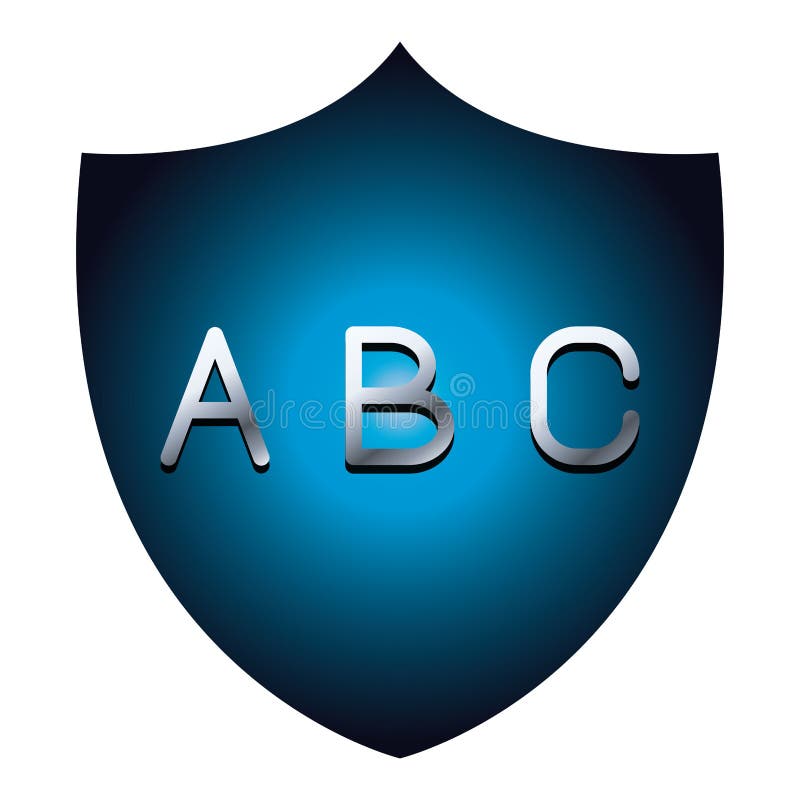 ABC Alphabet Font Letters Blue Security Shield Symbol Stock Vector ...