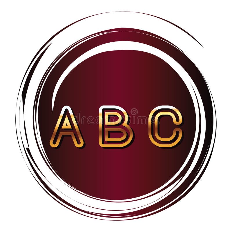 ABC Alphabet Font Letters Red Round Emblem Red Round Emblem Stock ...
