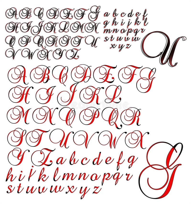 ABC Alphabet Lettering Design Brock 2 Combo Stock Illustration ...