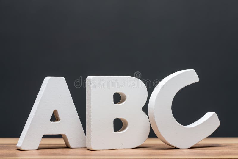 Abc Alphabet Letters in Front of Blackboard Stock Image - Image of ...