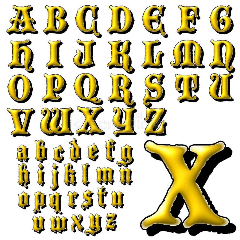 ABC Alphabet Special Design Set Stock Illustration - Illustration of ...