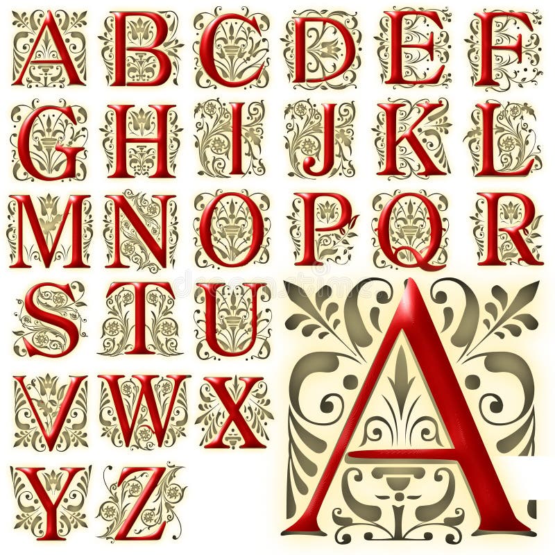 ABC Alphabet Special Design Set Stock Illustration - Illustration of ...