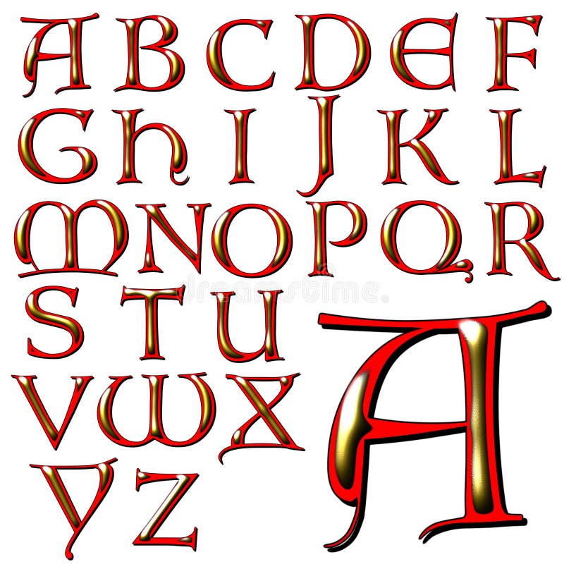 ABC Alphabet Special Design Set Stock Illustration - Illustration of ...