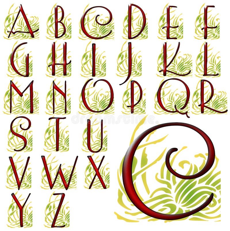 ABC Alphabet Special Design Set Stock Illustration - Illustration of ...